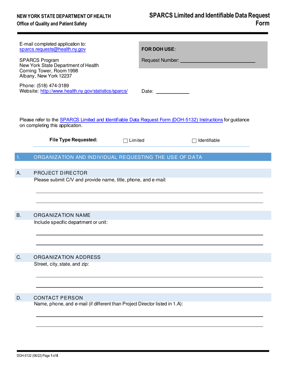 Form DOH-5132 Download Fillable PDF or Fill Online Sparcs Limited and ...