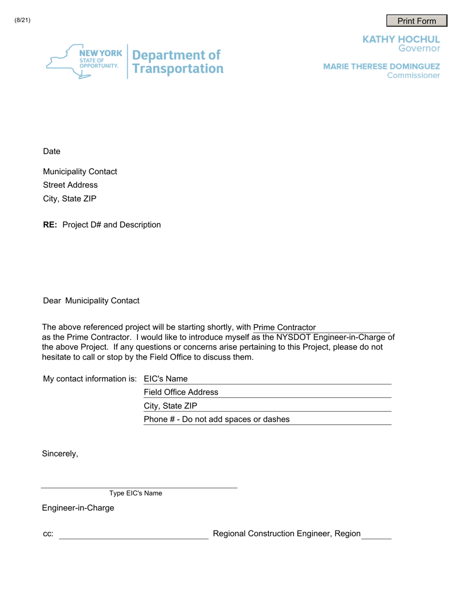 New York Template Eic Can Use to Introduce Themselves and Their Project ...