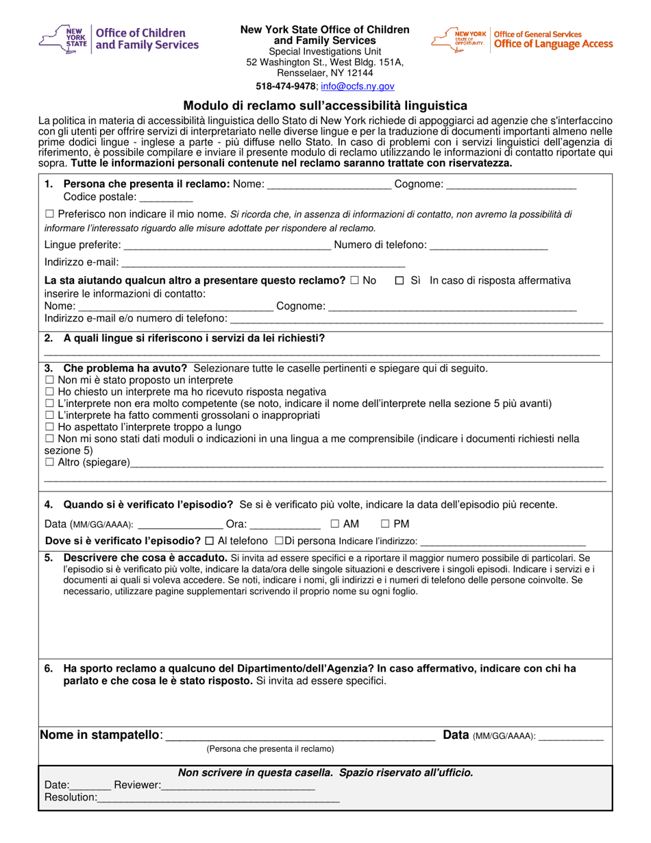 Form LA-1-IT Download Printable PDF or Fill Online Language Access ...