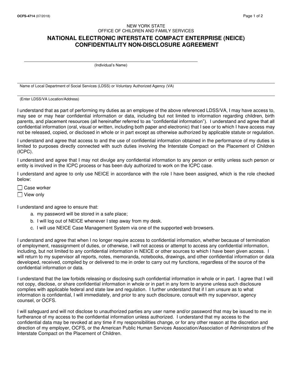 Form OCFS-4714 - Fill Out, Sign Online and Download Printable PDF, New ...