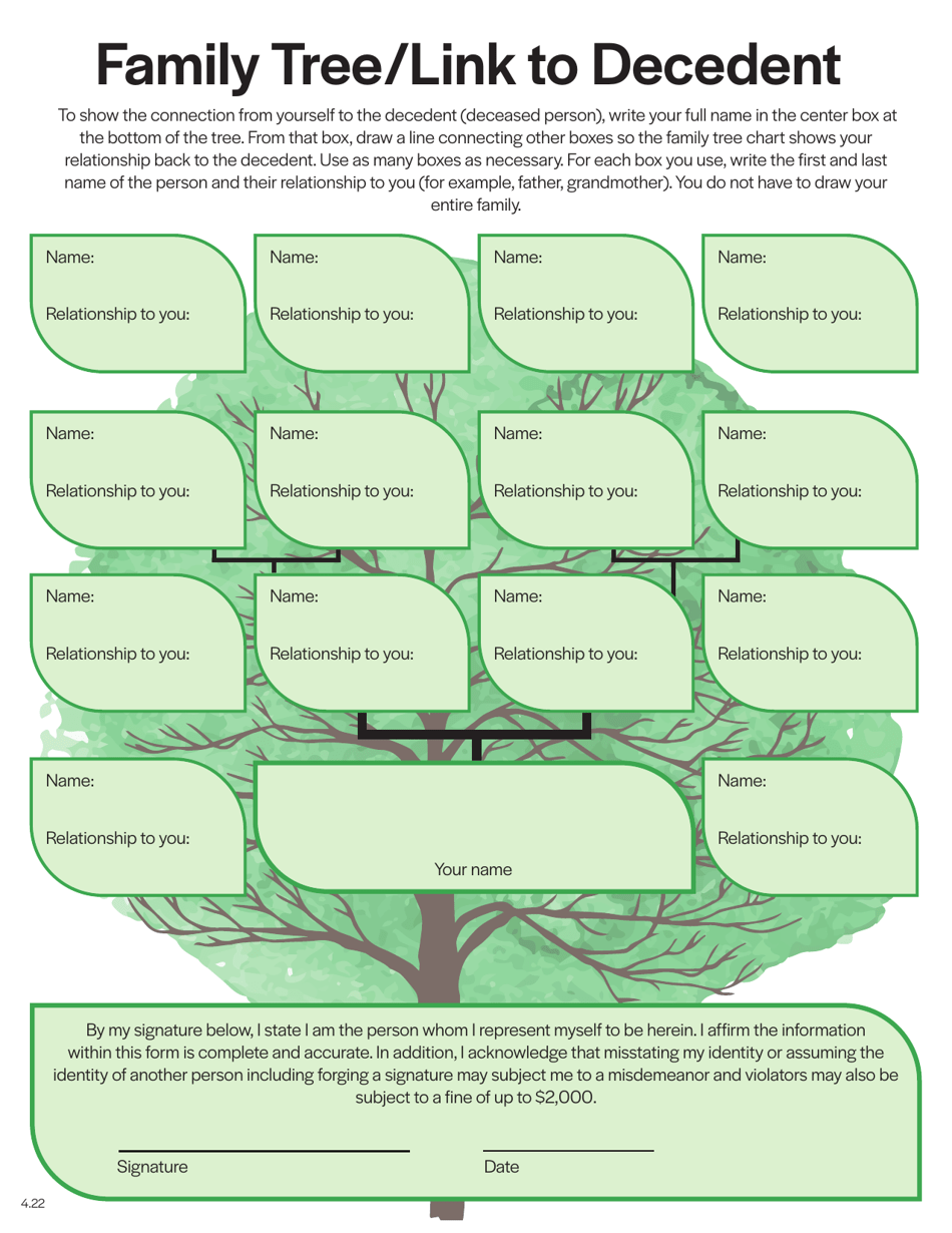 New York City Family Tree/Link to Decedent - Fill Out, Sign Online and ...