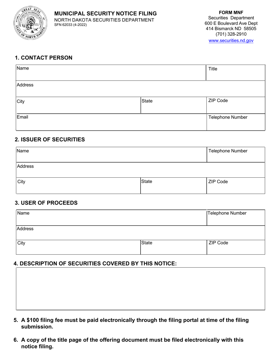 Form MNF (SFN62033) - Fill Out, Sign Online and Download Fillable PDF ...