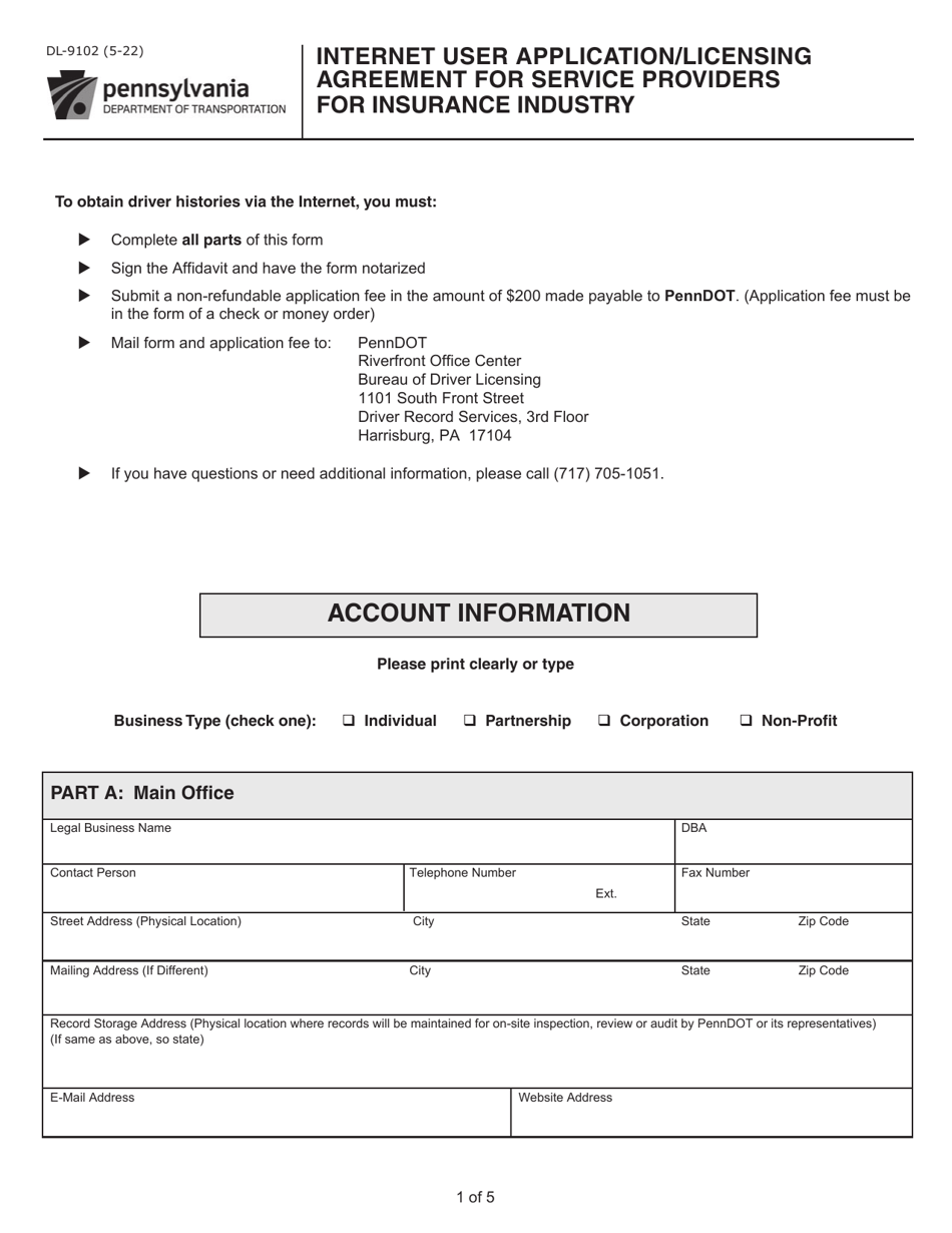 Form DL-9102 - Fill Out, Sign Online and Download Fillable PDF ...