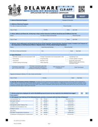 Form CLR-APP - Fill Out, Sign Online and Download Fillable PDF ...