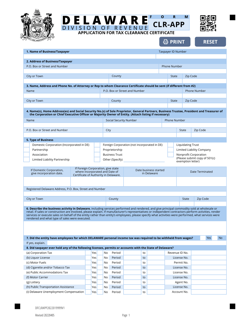 Form CLR-APP - Fill Out, Sign Online and Download Fillable PDF ...