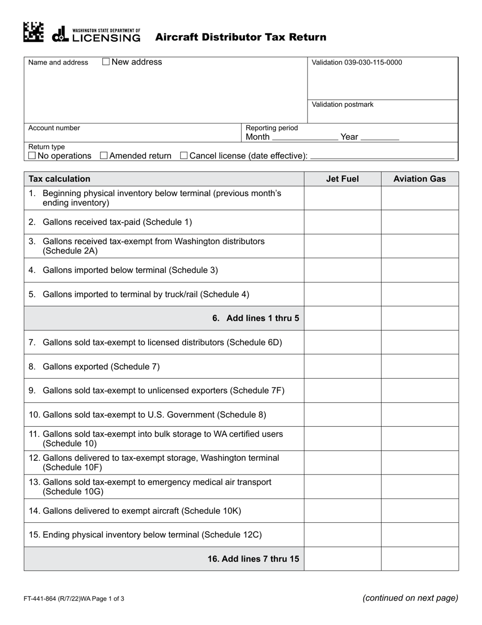Form FT-441-864 - Fill Out, Sign Online and Download Fillable PDF ...