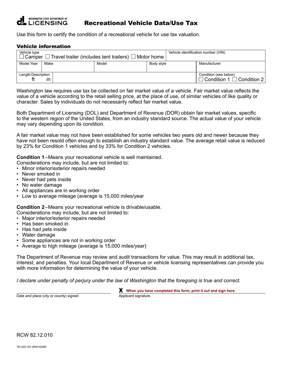 Form TD-420-161 - Fill Out, Sign Online and Download Fillable PDF ...