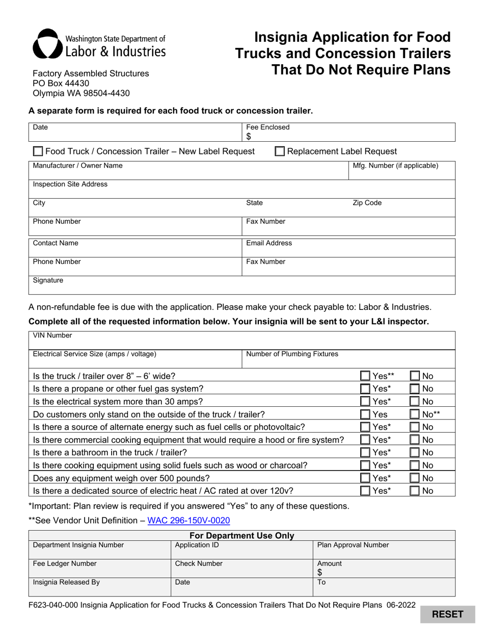 Form F623-040-000 - Fill Out, Sign Online and Download Fillable PDF ...