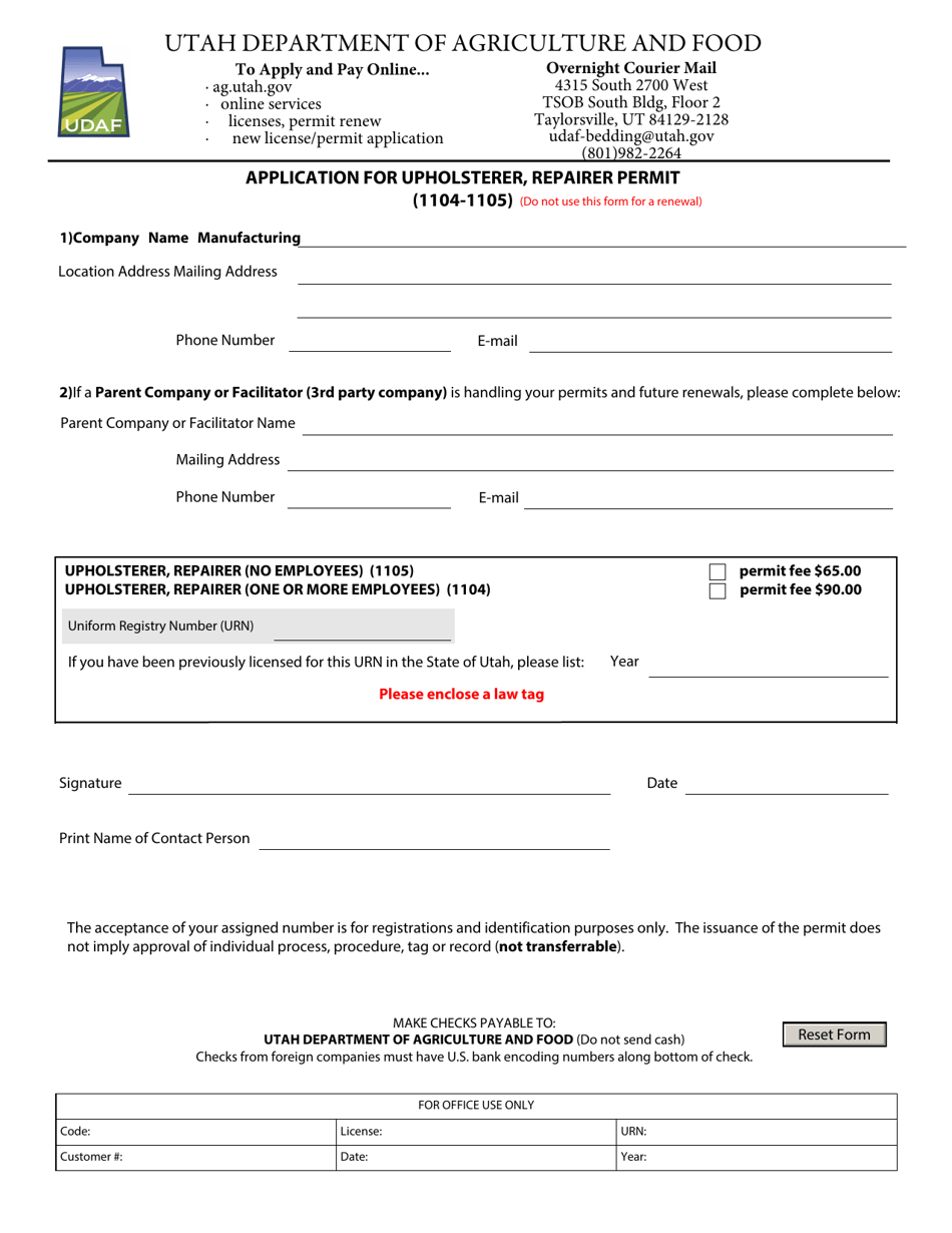 Form 1104-1105 - Fill Out, Sign Online and Download Printable PDF, Utah ...