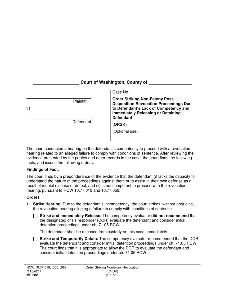 Form MP282 - Fill Out, Sign Online and Download Printable PDF ...
