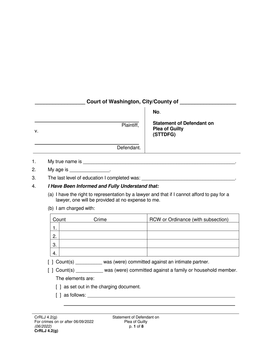 Form CrRLJ4.2(G) Download Printable PDF or Fill Online Statement of ...