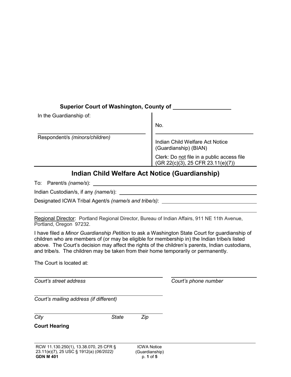 Form GDN M401 - Fill Out, Sign Online and Download Printable PDF ...