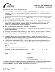 Form DOC05-698 - Fill Out, Sign Online and Download Printable PDF ...