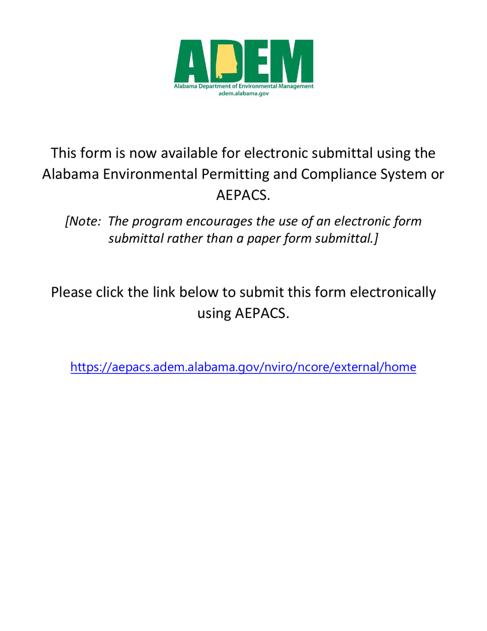 ADEM Form 476 Download Fillable PDF or Fill Online Ust Groundwater ...