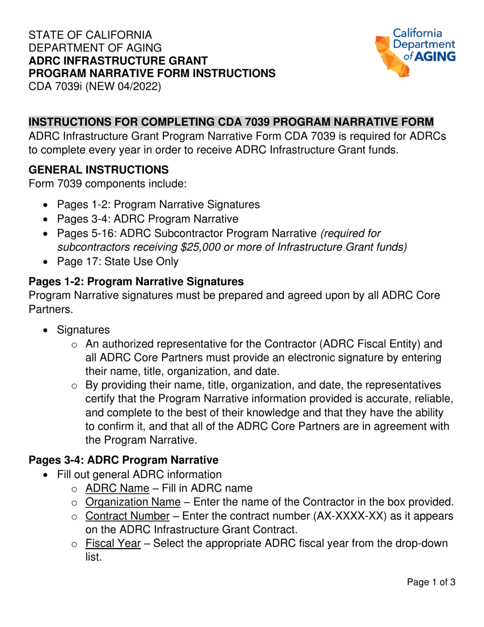 Download Instructions for Form CDA7039 Adrc Infrastructure Grant ...