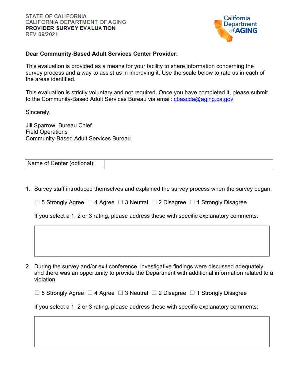 California Provider Survey Evaluation - Fill Out, Sign Online and ...