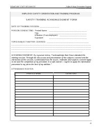 Safety Training Acknowledgment Form Download Printable PDF | Templateroller