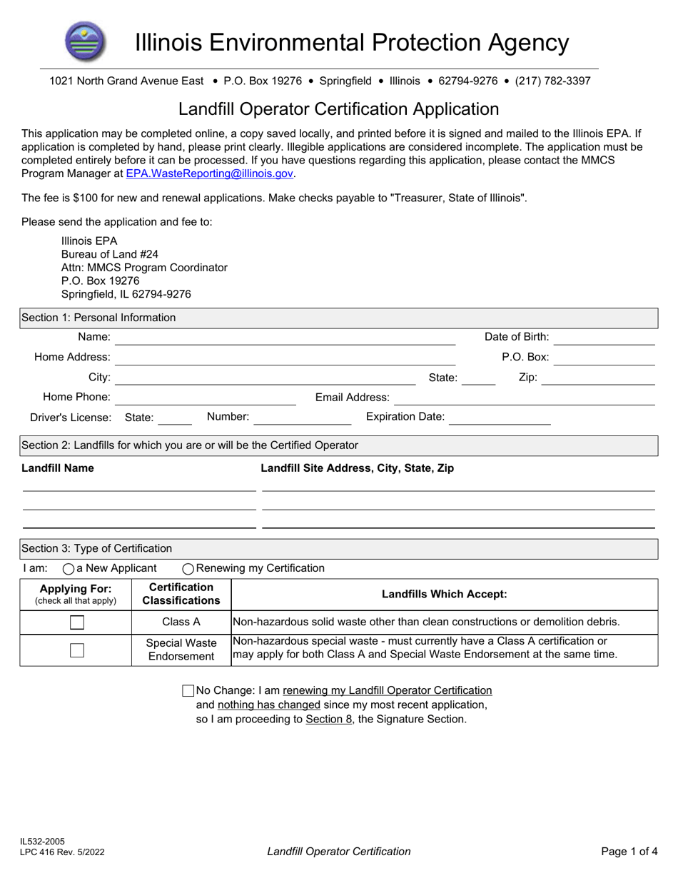 Form LPC416 (IL532-2005) - Fill Out, Sign Online and Download Fillable ...