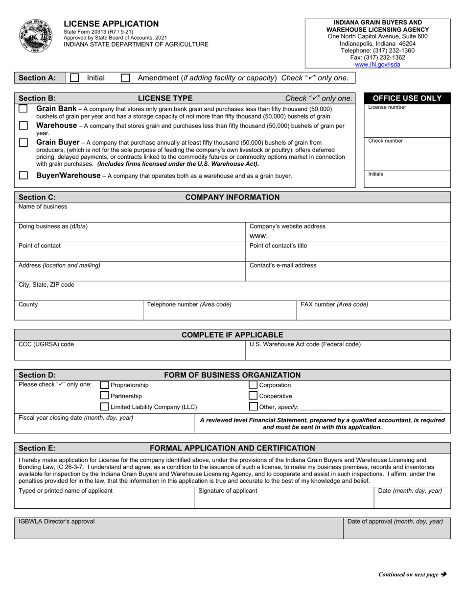 State Form 20313 - Fill Out, Sign Online and Download Fillable PDF ...
