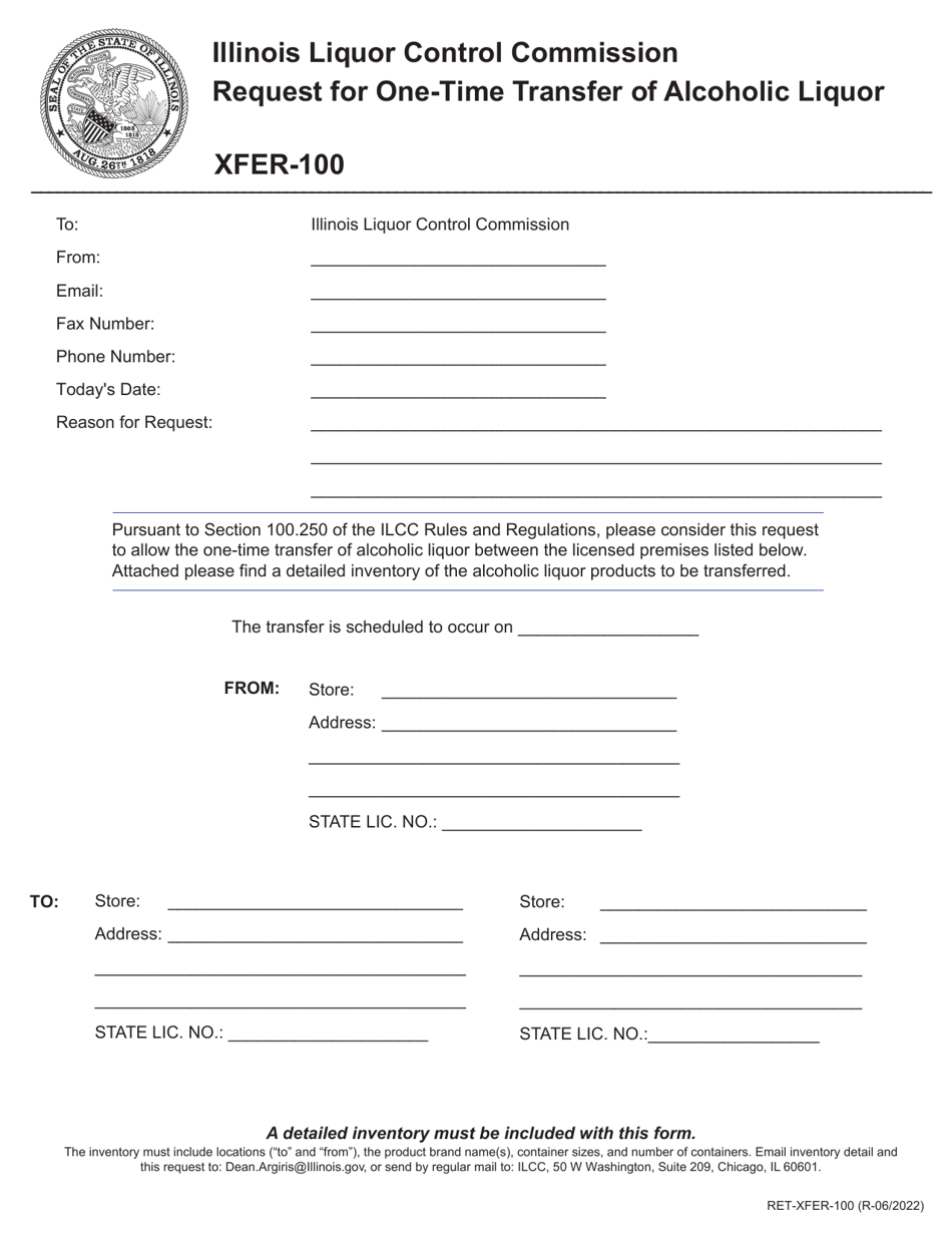 Form RET-XFER-100 Download Fillable PDF or Fill Online Request for One ...