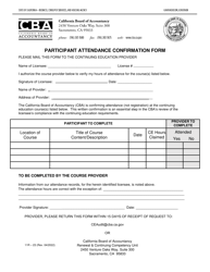 Form 11R-23 Download Fillable PDF or Fill Online Participant Attendance ...