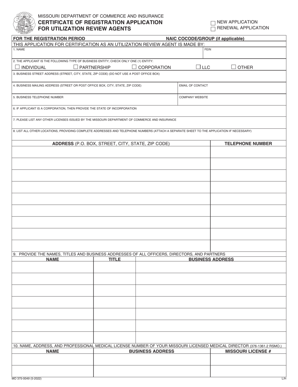Form MO375-0049 - Fill Out, Sign Online and Download Fillable PDF ...