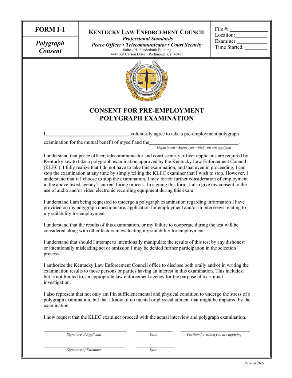 Form I-1 - Fill Out, Sign Online and Download Printable PDF, Kentucky ...