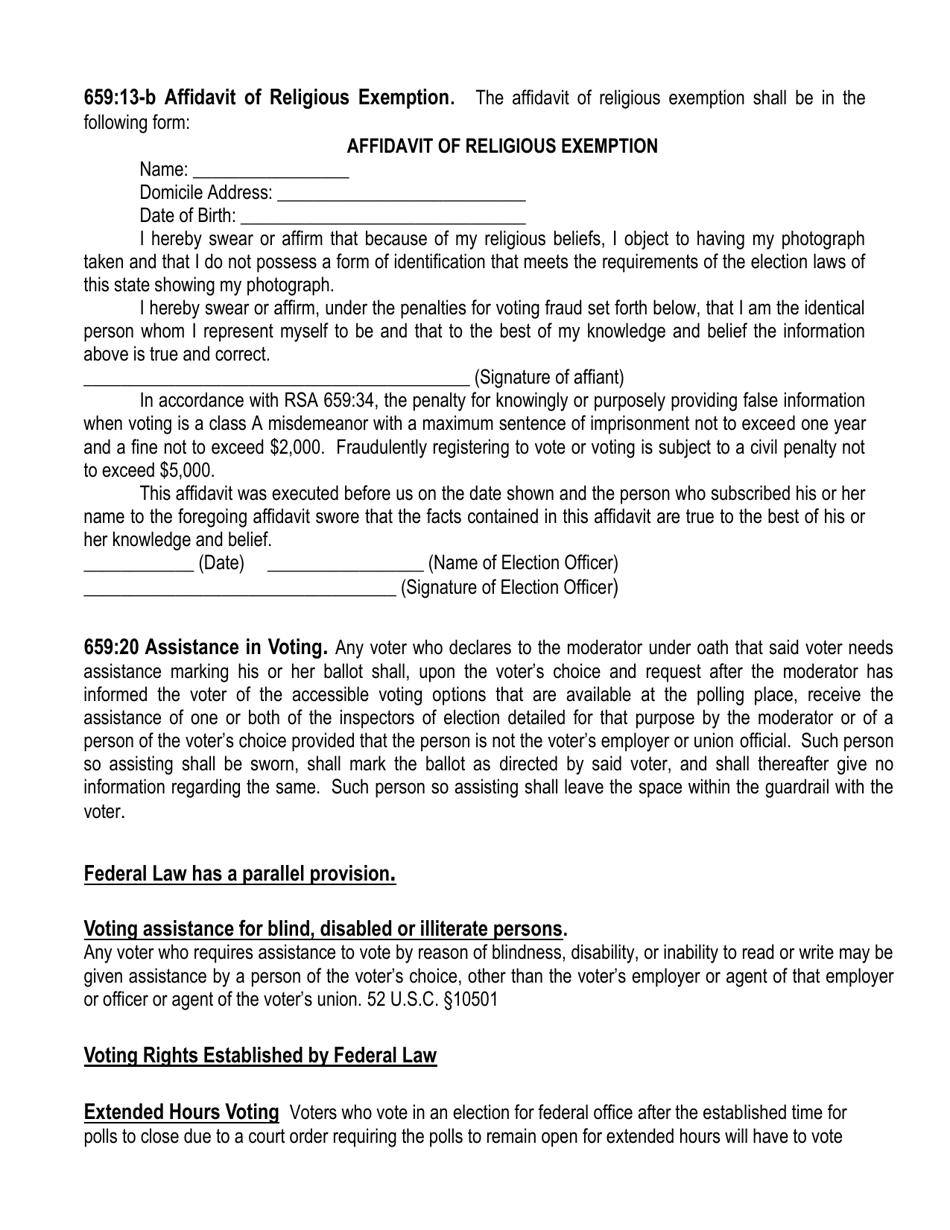 New Hampshire Election Day Registration and Nh Voter Id Law - Fill Out ... New Hampshire Election Day Registration and Nh Voter Id Law - Fill Out ...