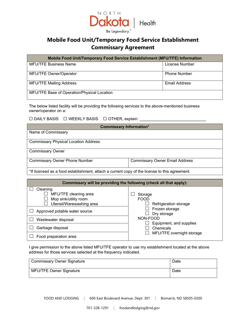 North Dakota Mobile Food Unit/Temporary Food Service Establishment ...