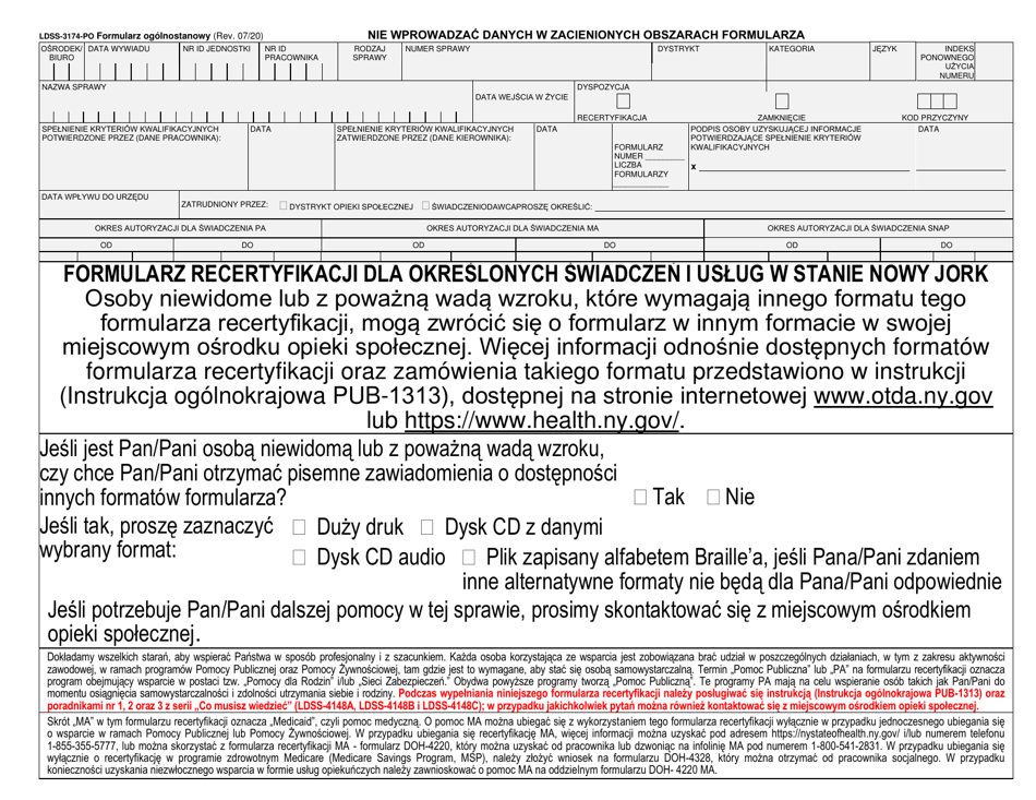 Form LDSS-3174 - Fill Out, Sign Online and Download Printable PDF, New ...
