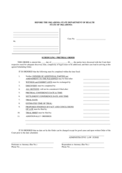 Oklahoma Scheduling/Pretrial Order - Fill Out, Sign Online and Download ...