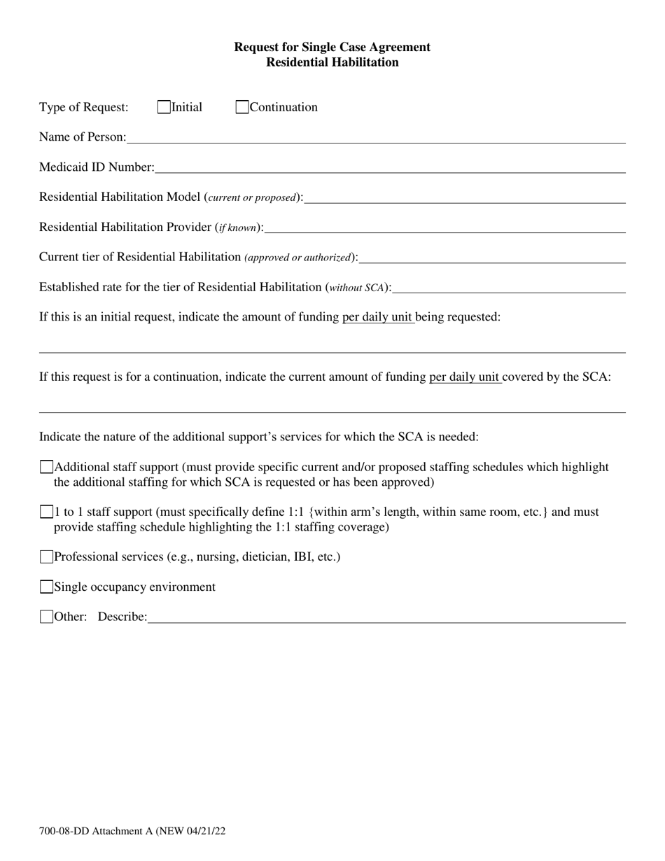 South Carolina Request for Single Case Agreement - Residential Habilitation - Fill Out, Sign ...
