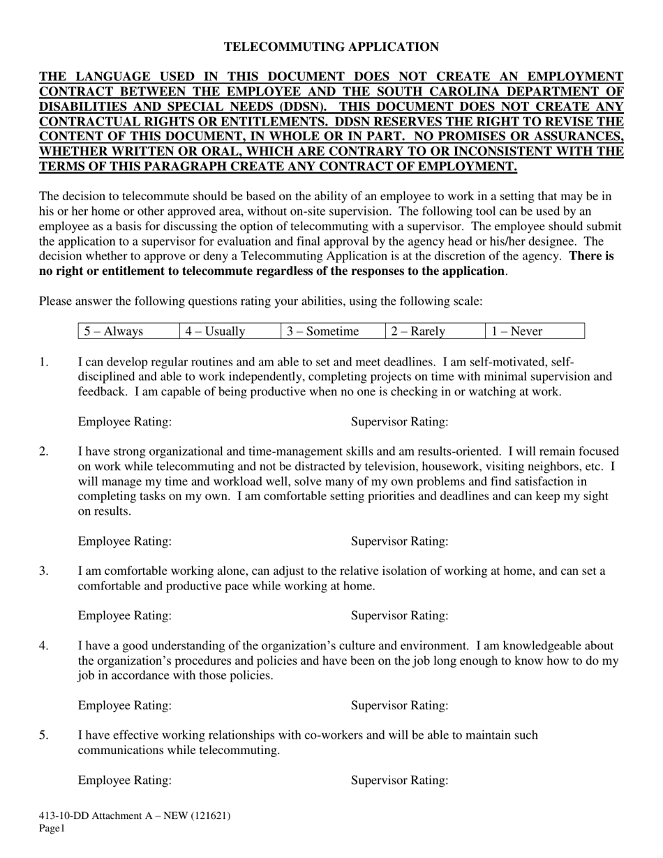 South Carolina Telecommuting Application - Fill Out, Sign Online and ...