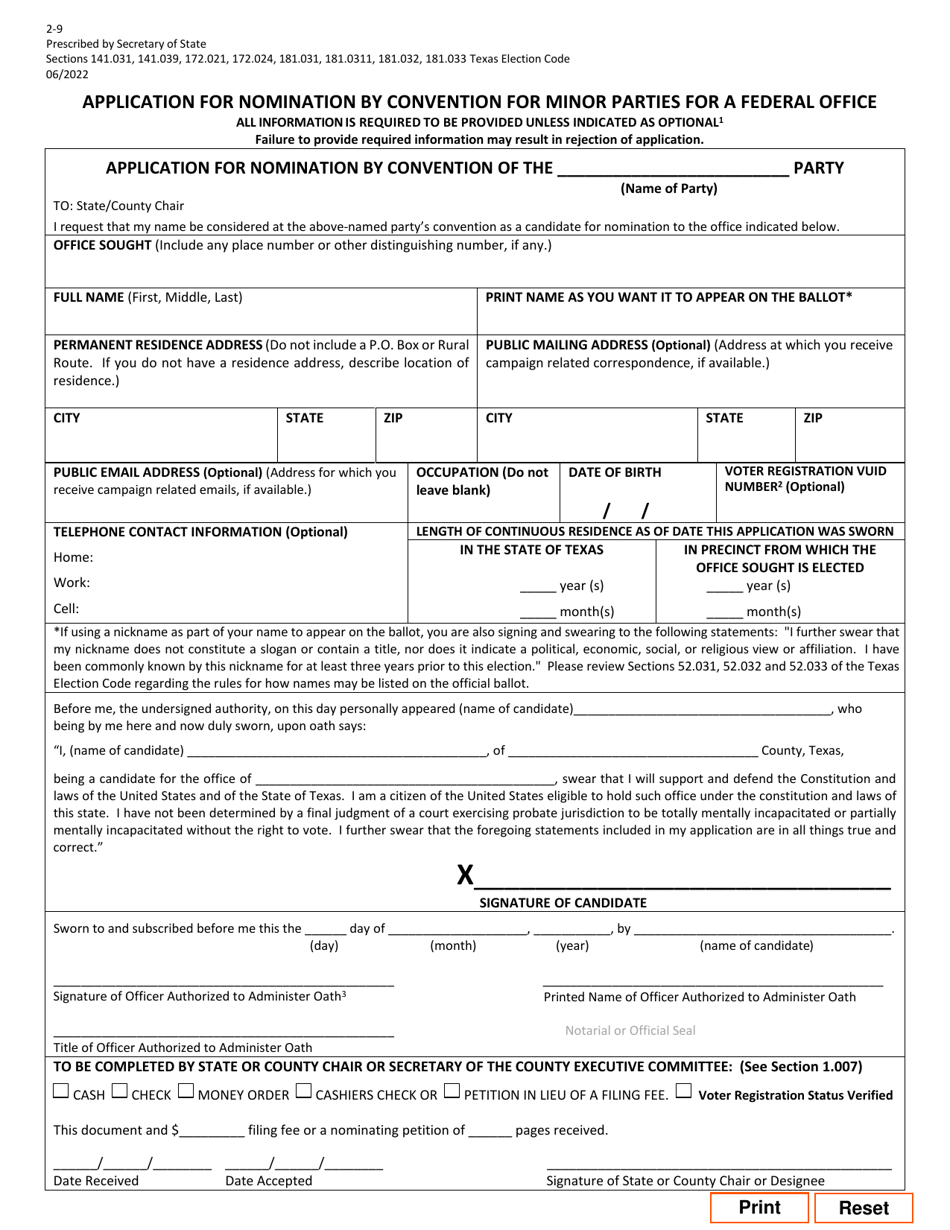 Form 2-9 - Fill Out, Sign Online and Download Fillable PDF, Texas ...
