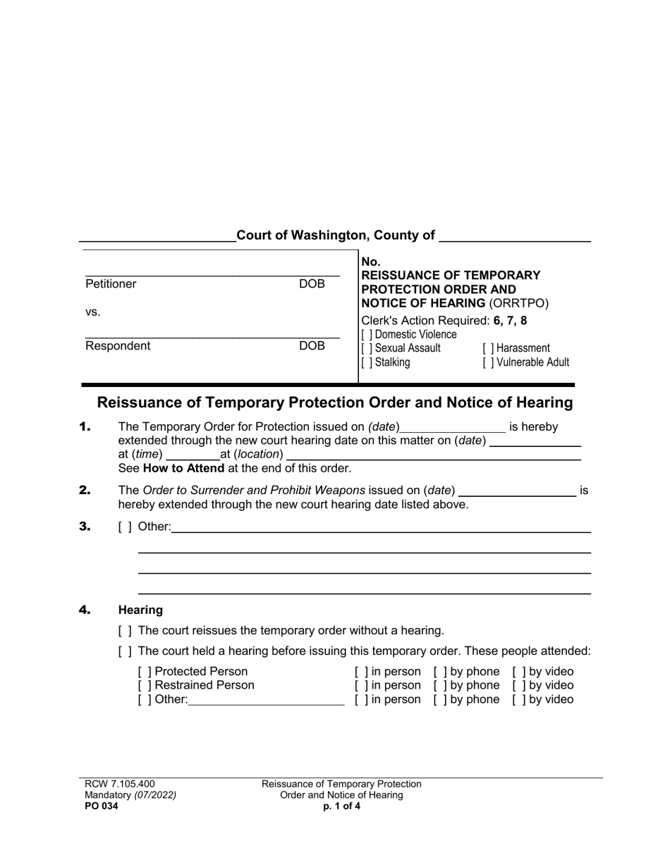 Form PO034 - Fill Out, Sign Online and Download Printable PDF ...
