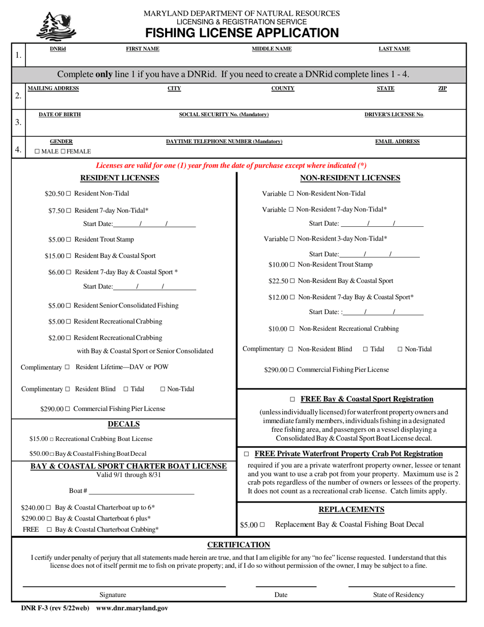 DNR Form F-3 - Fill Out, Sign Online and Download Fillable PDF ...