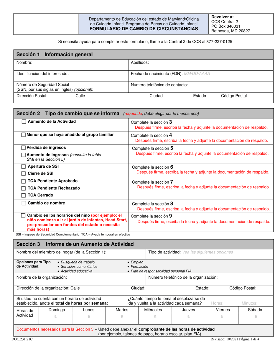 Formulario DOC.231.21C - Fill Out, Sign Online and Download Fillable ...