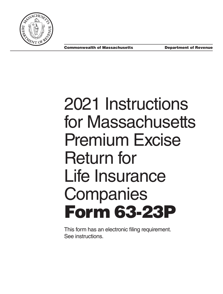 Download Instructions for Form 63-23P Premium Excise Return for Insurance Companies PDF, 2021 ...