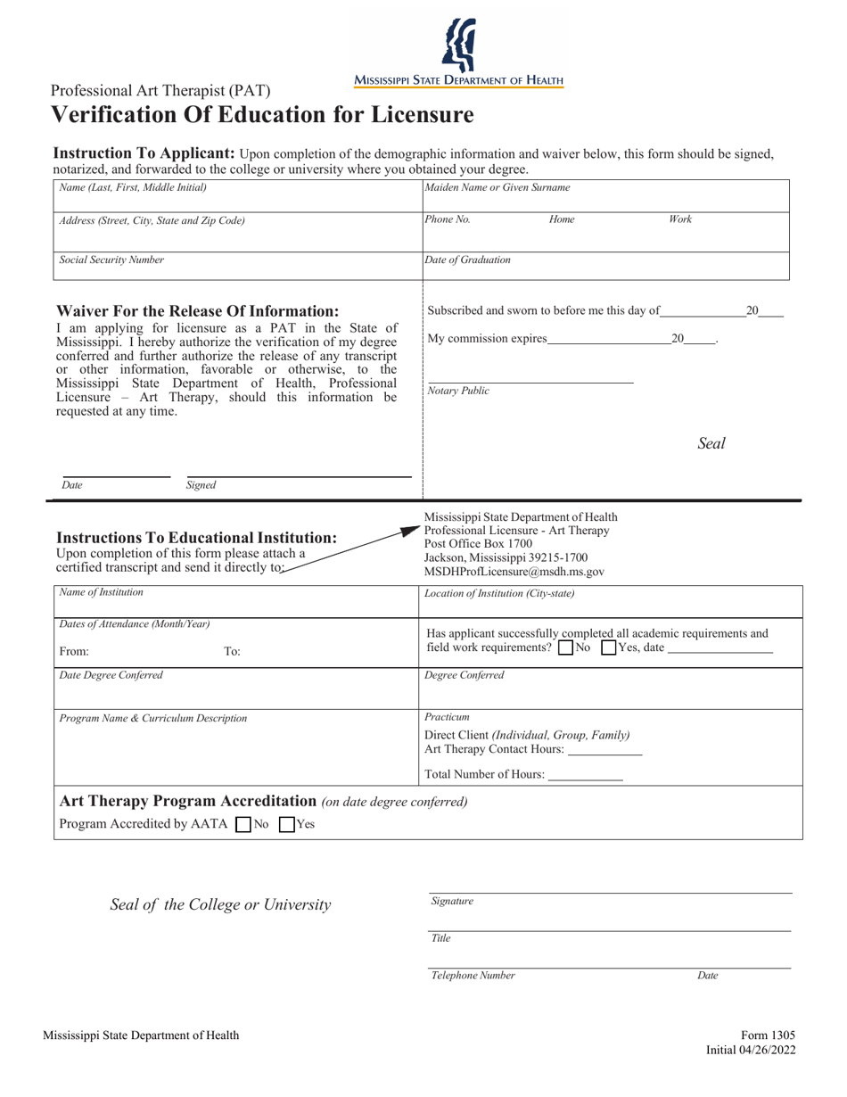 Form 1305 - Fill Out, Sign Online and Download Fillable PDF ...