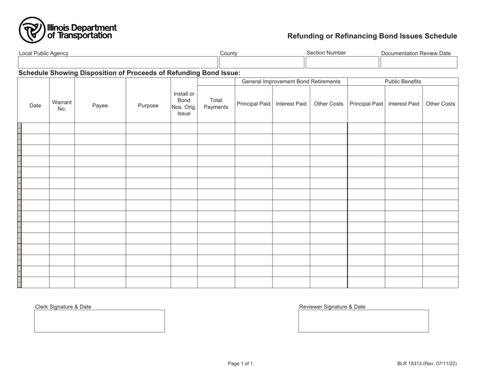 Form BLR15313 Download Fillable PDF or Fill Online Refunding or ...