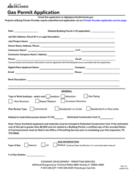City of Orlando, Florida Plumbing/Gas Permit Application - Fill Out ...