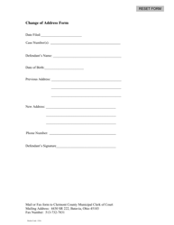 Warren County, Ohio Change of Address Form Download Fillable PDF ...