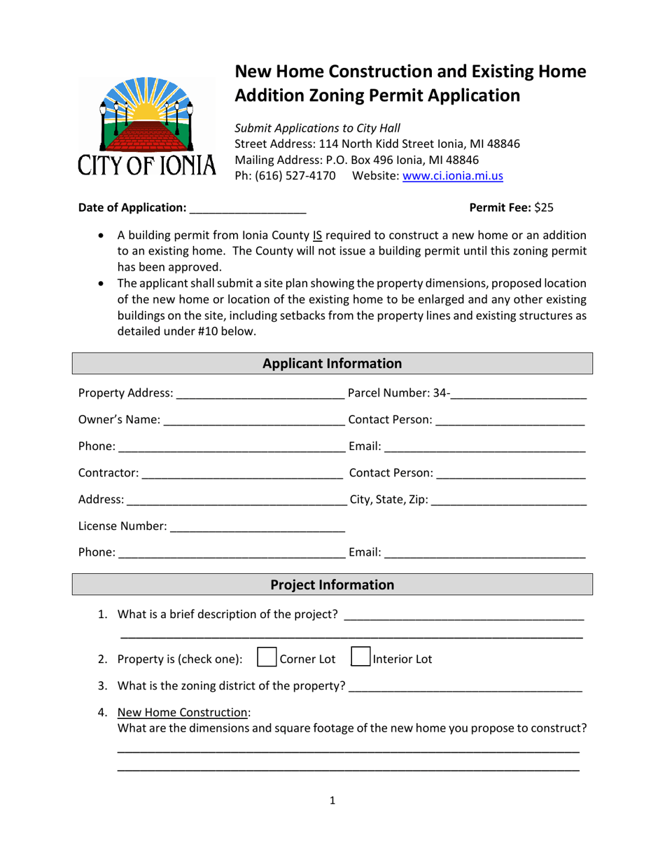 City of Ionia, Michigan New Home Construction and Existing Home ...