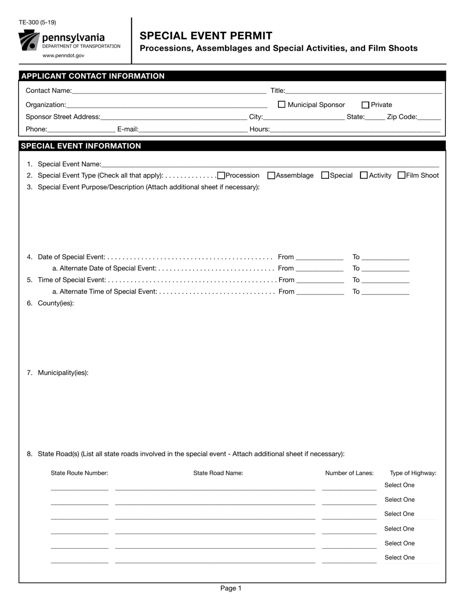 Form TE-300 - Fill Out, Sign Online and Download Fillable PDF ...