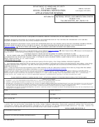 Form CG-1280 Download Fillable PDF or Fill Online Vessel Renewal ...