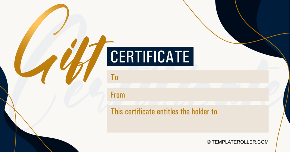 Gift Card Template - Gold and Black Download Printable PDF | Templateroller