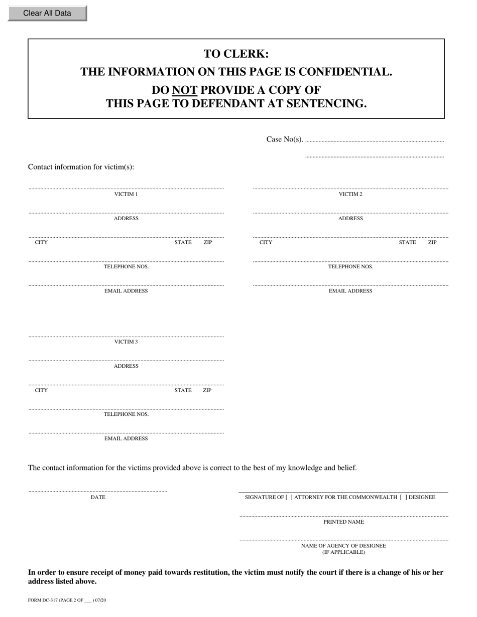 Form DC-317 - Fill Out, Sign Online and Download Fillable PDF, Virginia ...