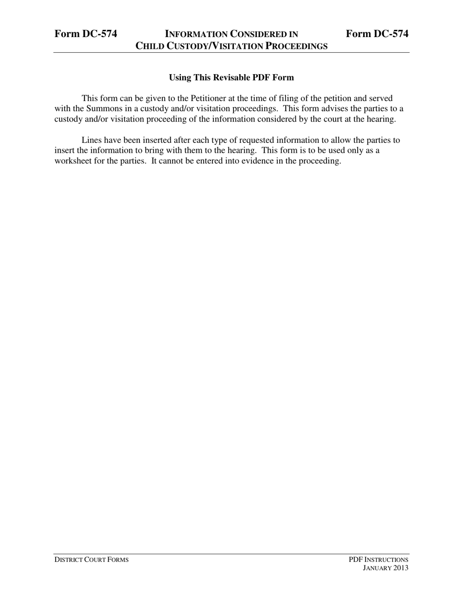 Form DC-574 - Fill Out, Sign Online and Download Printable PDF ...