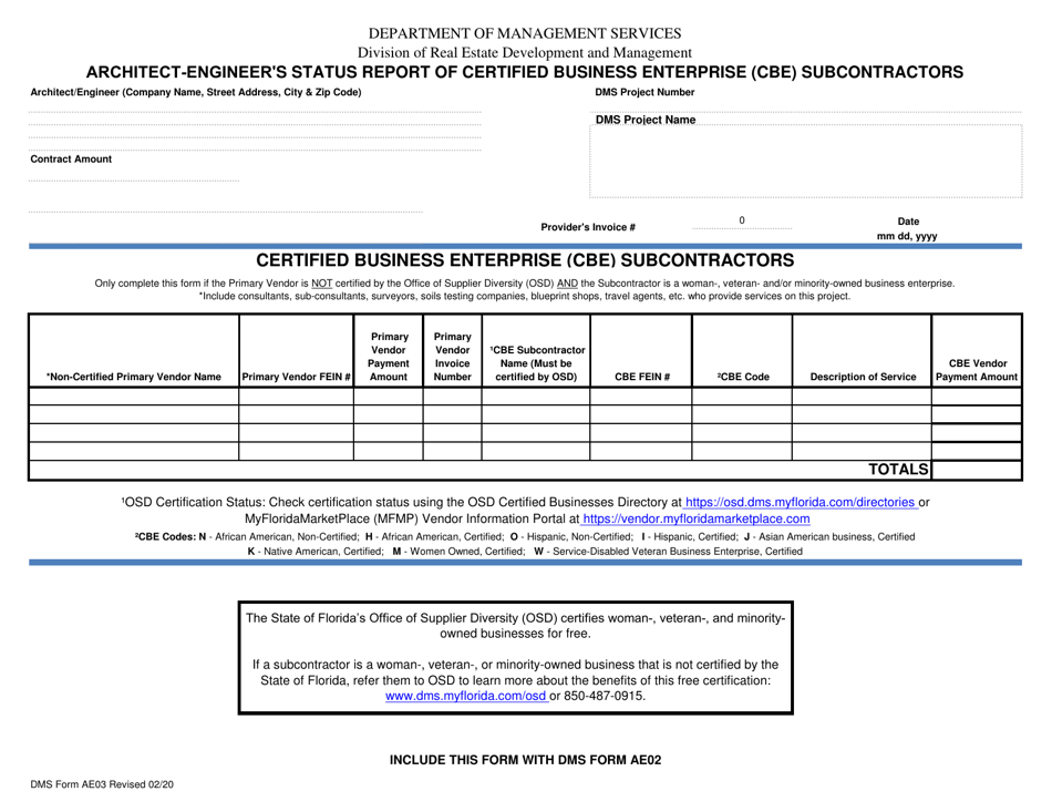 DMS Form AE03 - Fill Out, Sign Online and Download Printable PDF ...