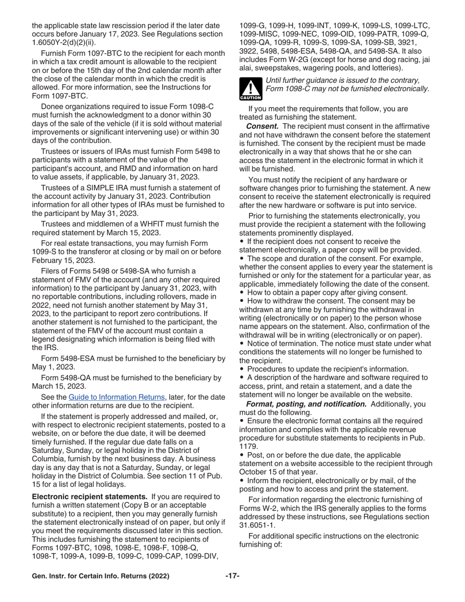 Download Instructions for IRS Form 1096, 1097, 1098, 1099, 3921, 3922, 5498, W-2G PDF, 2022 ...